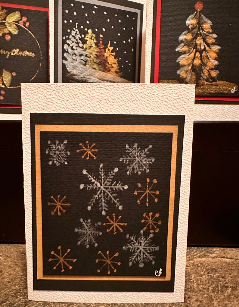 Elegant Christmas Cards - Set of 5 - Etsy