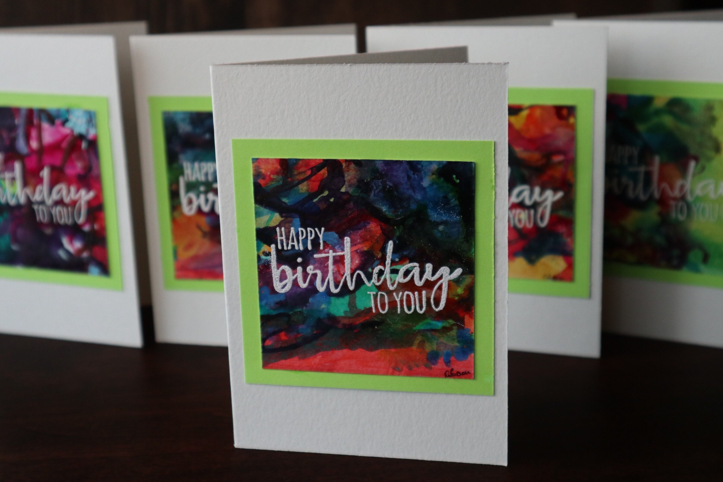 Happy Birthday - Funtie-dye- Greeting Cards Set of 5 - Etsy