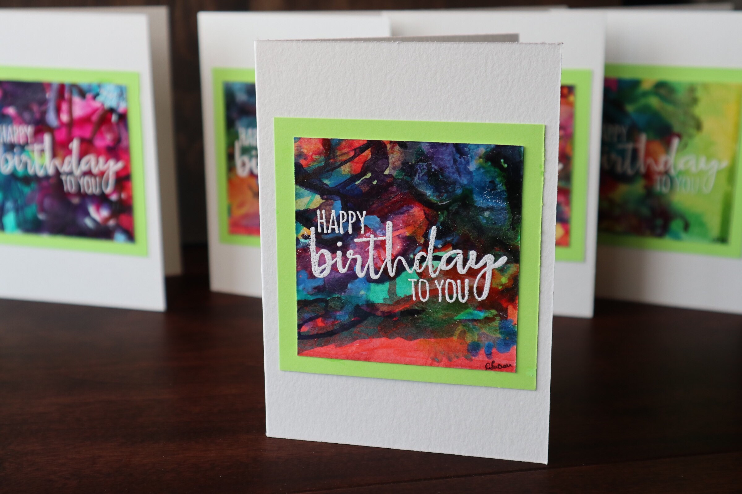 Happy Birthday - Funtie-dye- Greeting Cards Set of 5 - Etsy