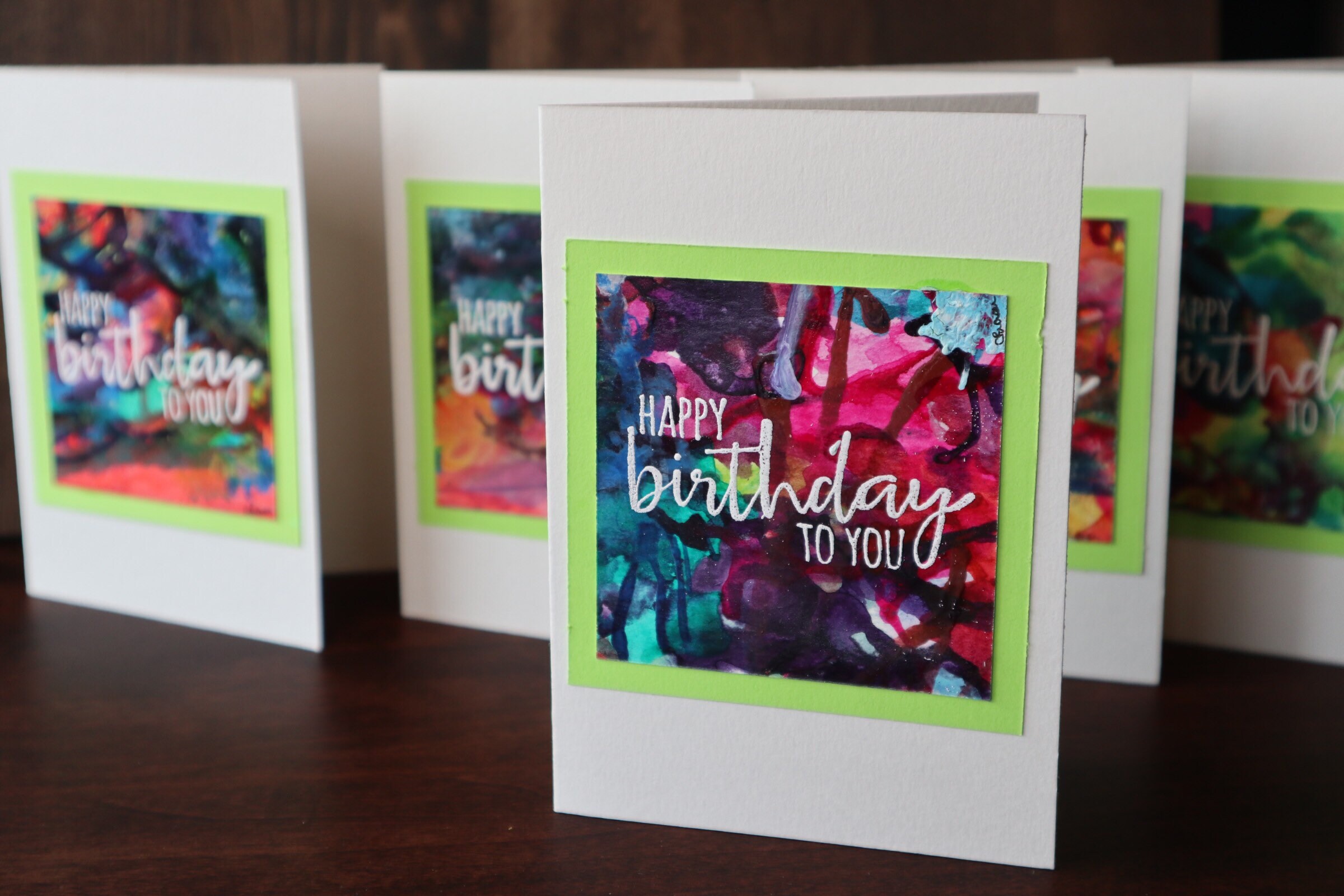 Happy Birthday - Funtie-dye- Greeting Cards Set of 5 - Etsy