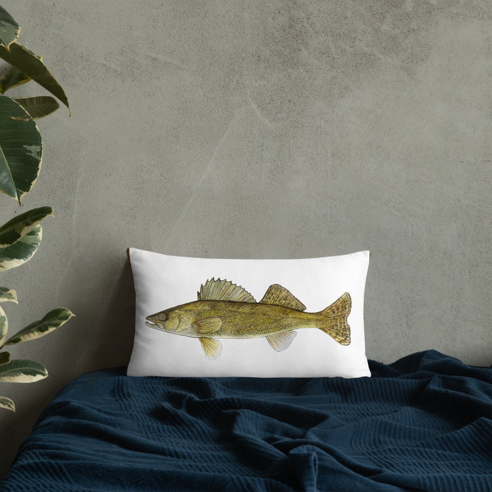 Walleye Fish Throw Pillow - Etsy