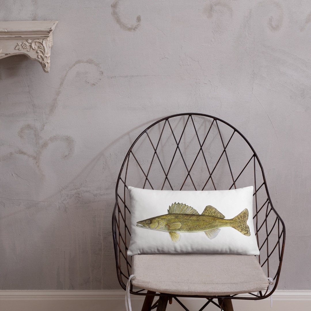 Walleye Fish Throw Pillow - Etsy