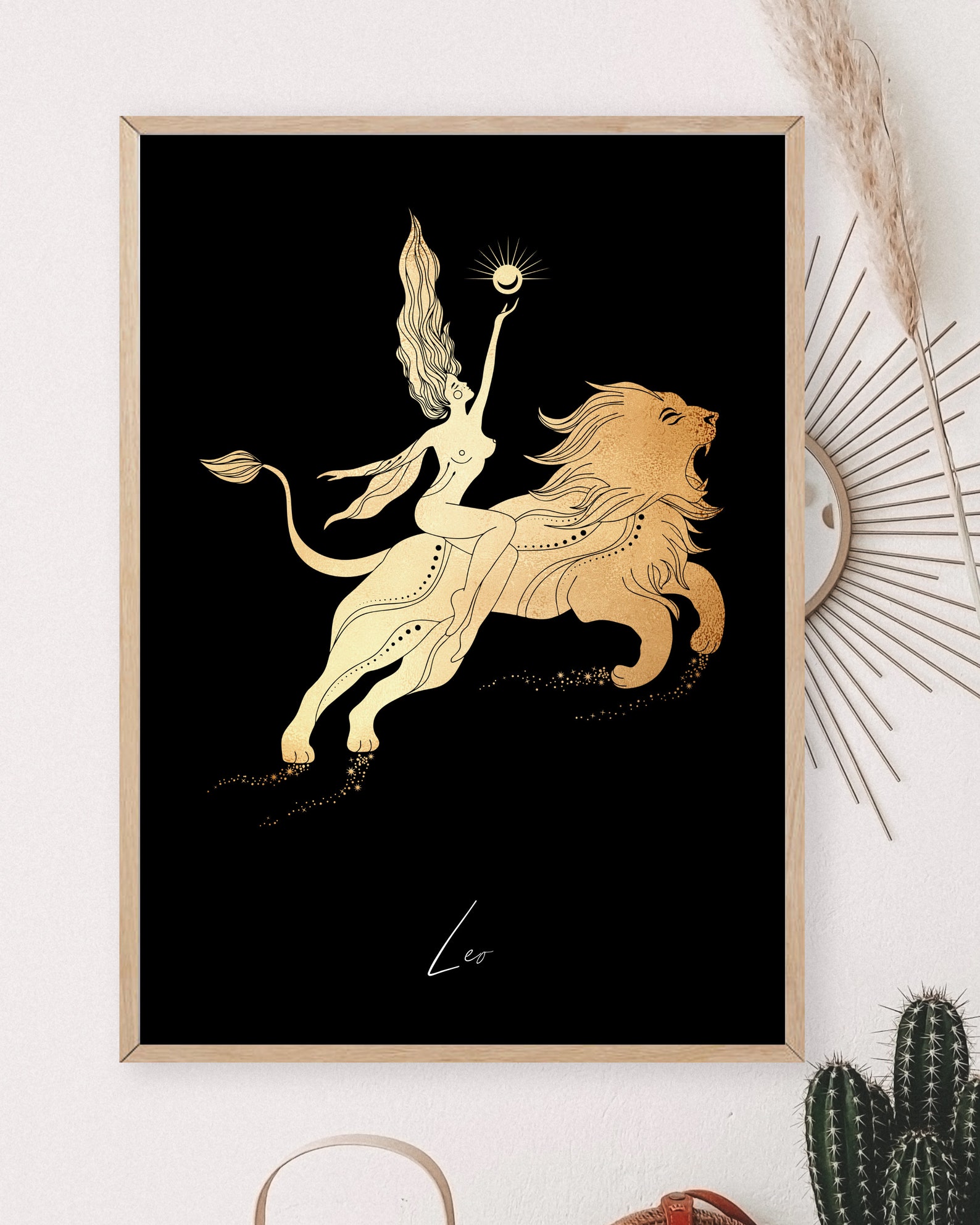Leo Goddess Art Poster Zodiac Sign Wall Decor Astrology | Etsy