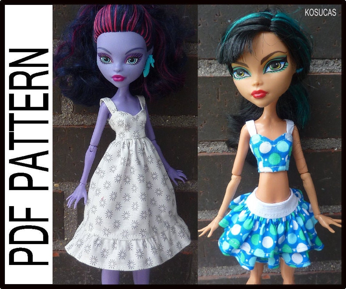 PDF Pattern to Make the Outfits of the Photo for Monster High - Etsy Canada