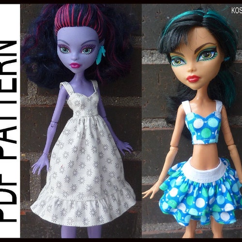 PDF Pattern to Make the Outfits of the Photo for Monster High - Etsy