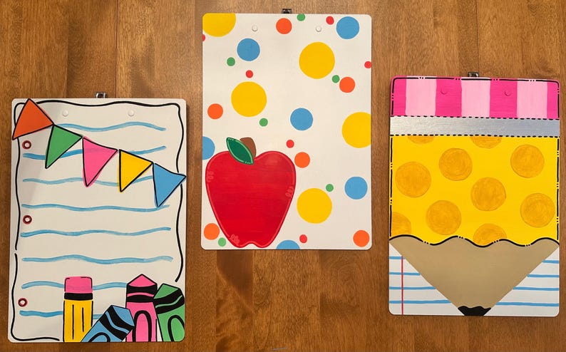 Custom, Hand Painted Clipboards for Teachers - Etsy