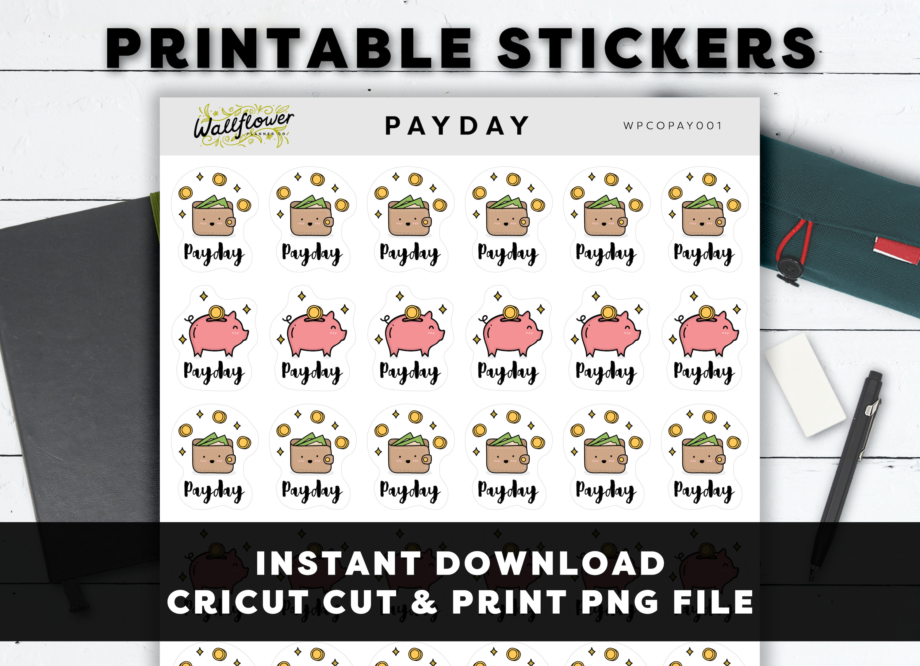 Payday Stickers / Planner Stickers / Printable Stickers / | Etsy