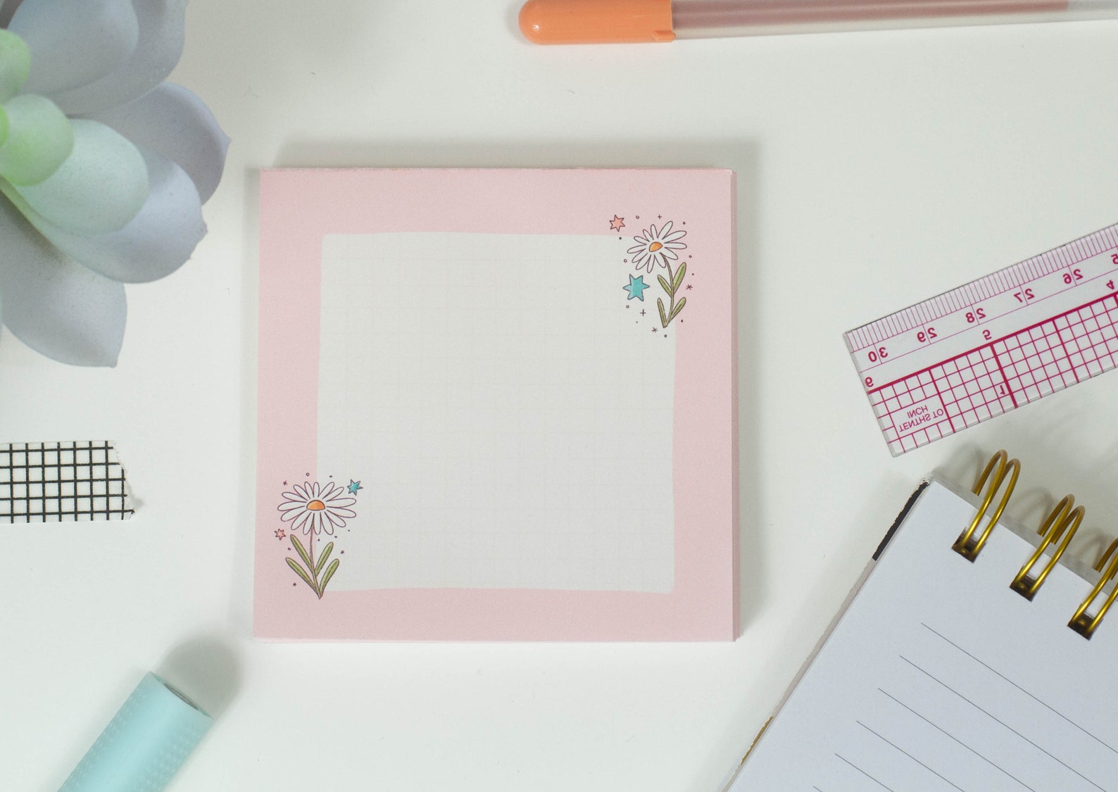 Daisies Memo Pad Botanical Memo Pad School Stationery Cute - Etsy