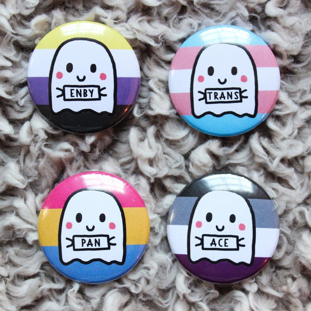 Pride Ghost Buttons - Etsy
