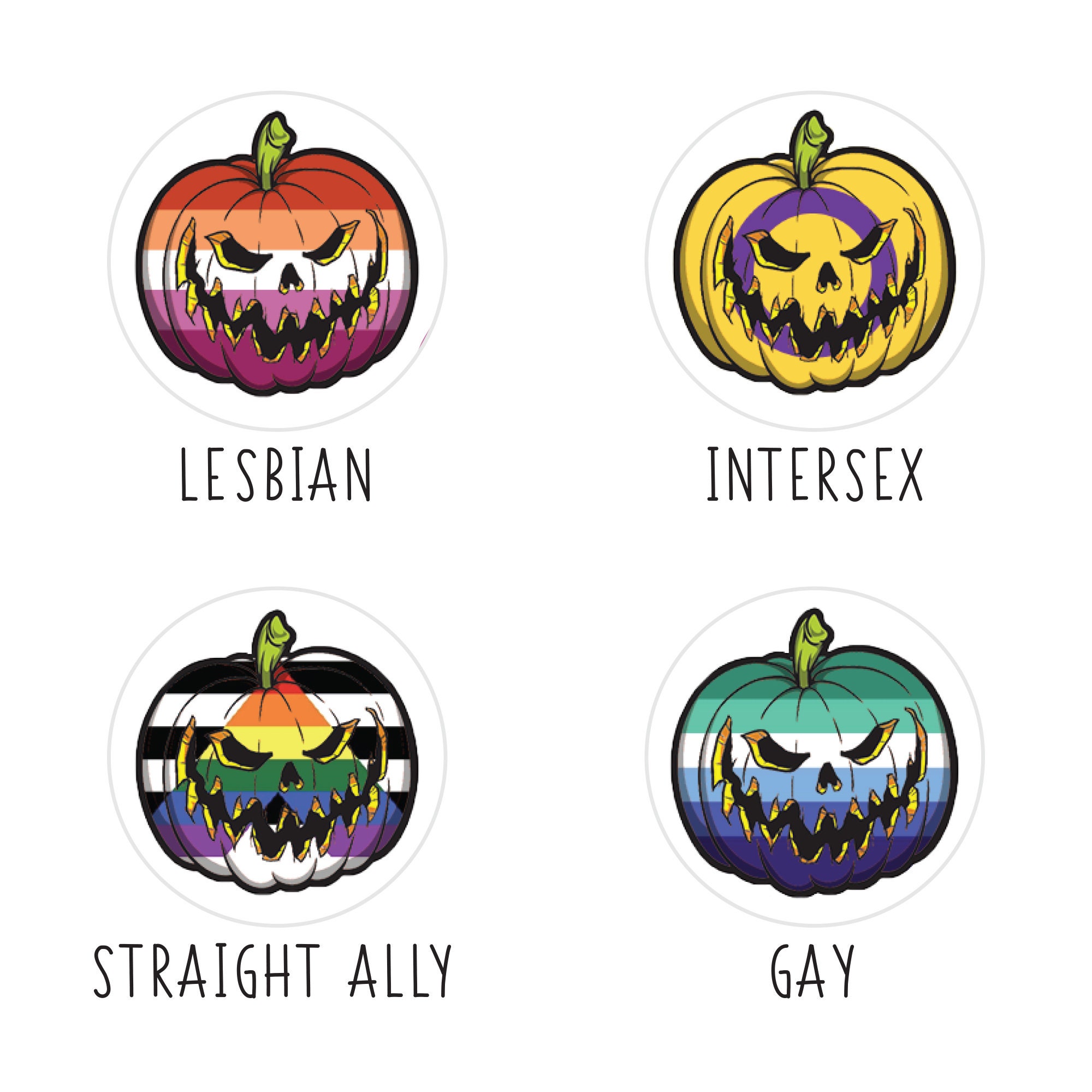 Pride Pumpkin Button | Etsy