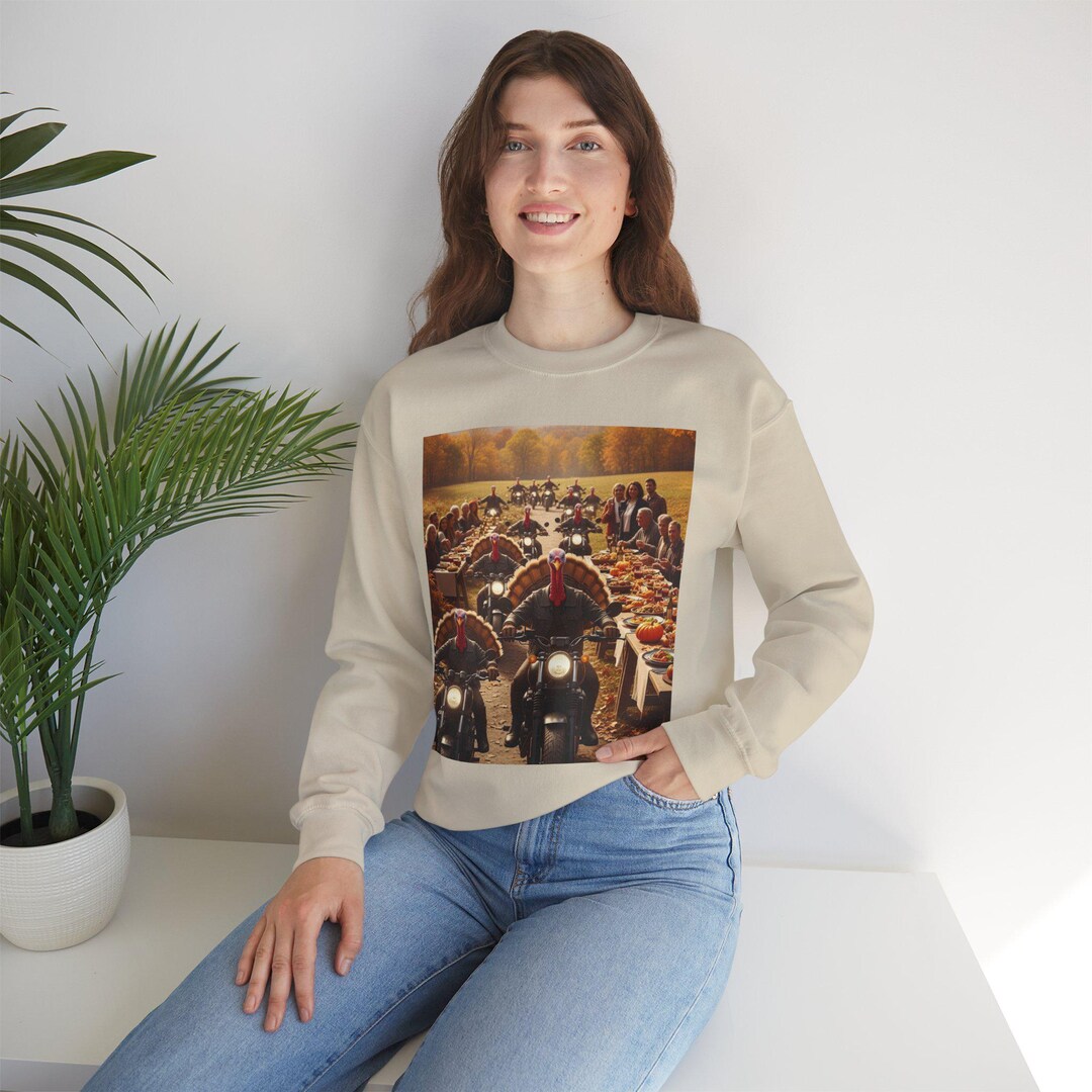 Thanksgiving Turkey Motorcycle Club Sweatshirt, Autumn Biker Gift - Etsy