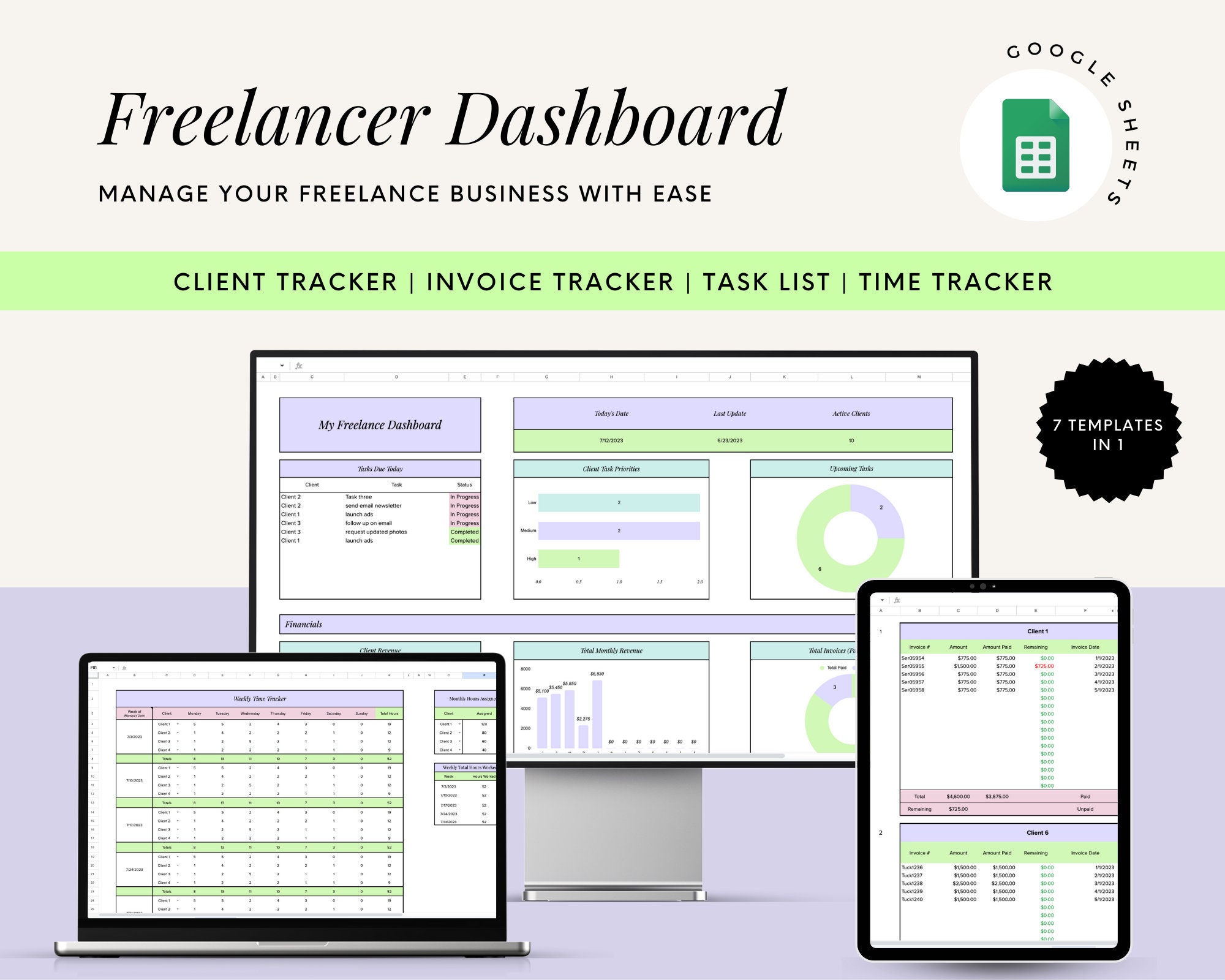 Freelance Dashboard, Freelance Planner, Business Plan, Small Business ...