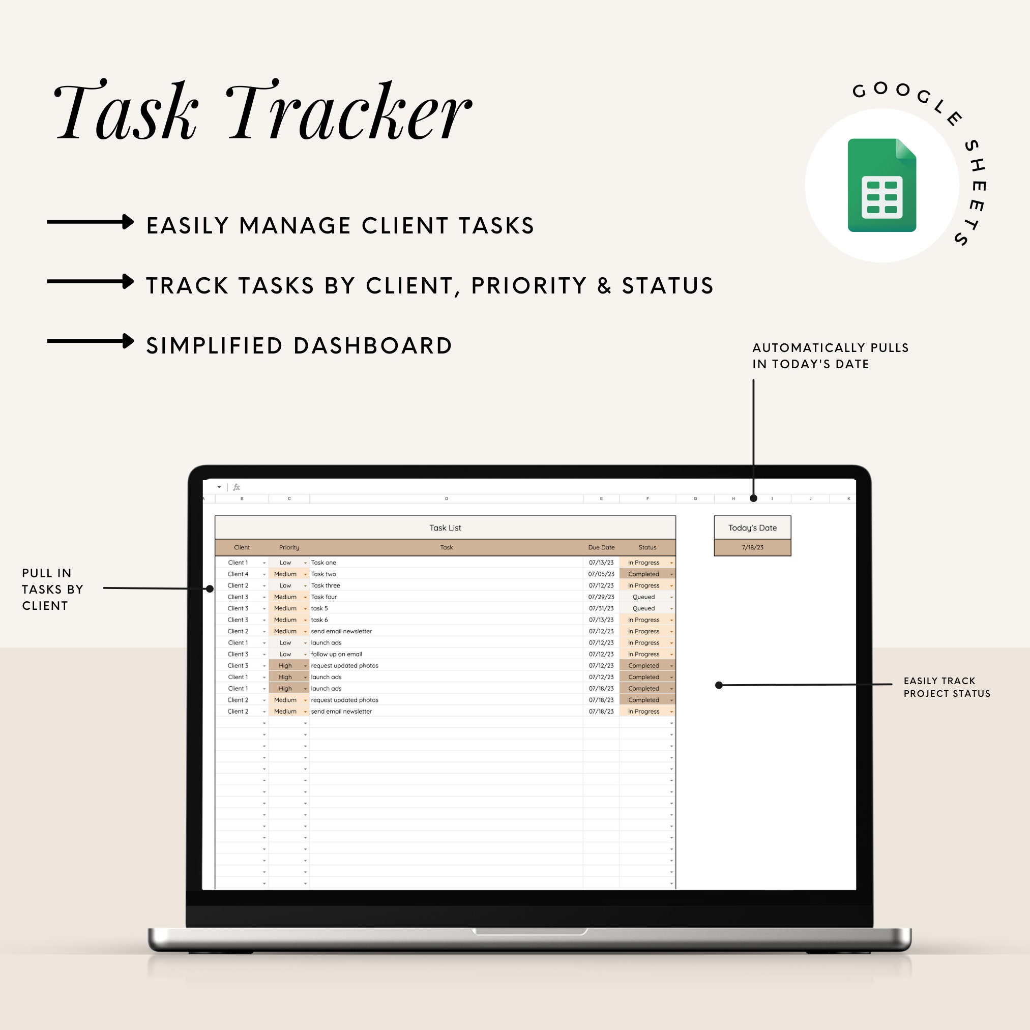 Client Dashboard, Client Tracker, Google Sheets, Dashboard Planner ...