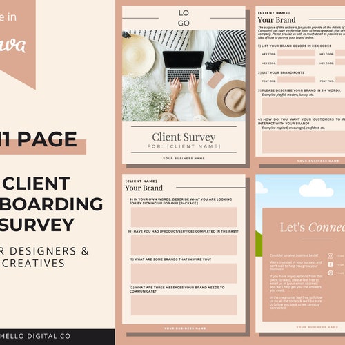 New Client Survey Template Client Questionnaire Canva - Etsy