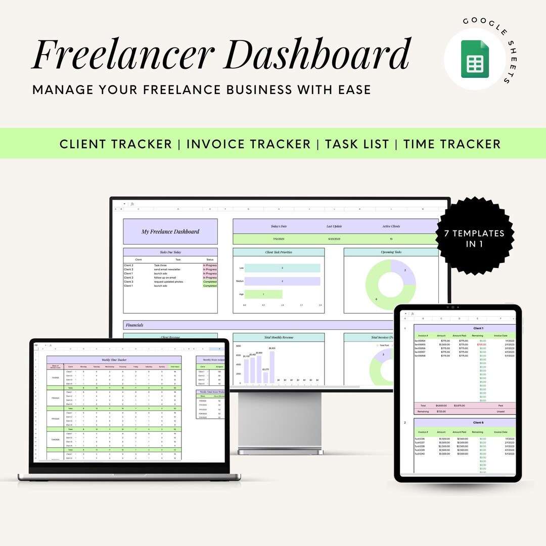 Freelance Dashboard, Freelance Planner, Business Plan, Small Business ...