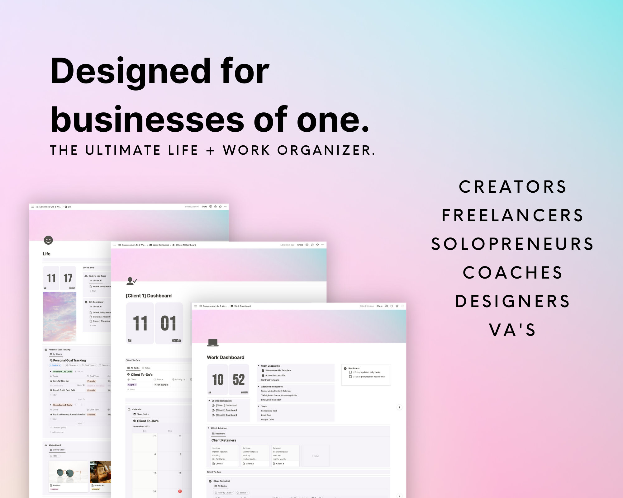 Notion Template | Notion Template for Freelancers | Notion Planner ...