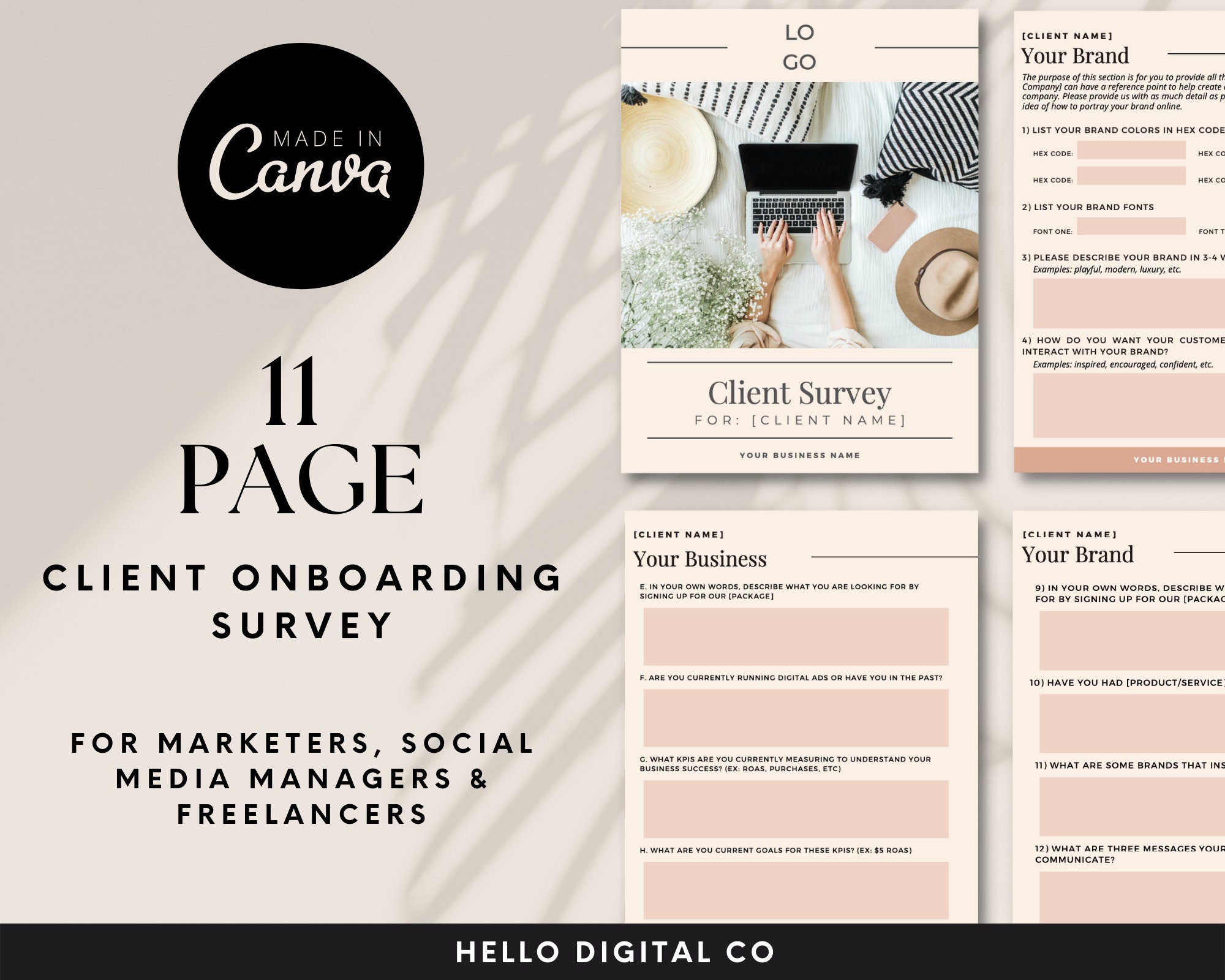 New Client Survey Template | Client Questionnaire | Canva Template ...