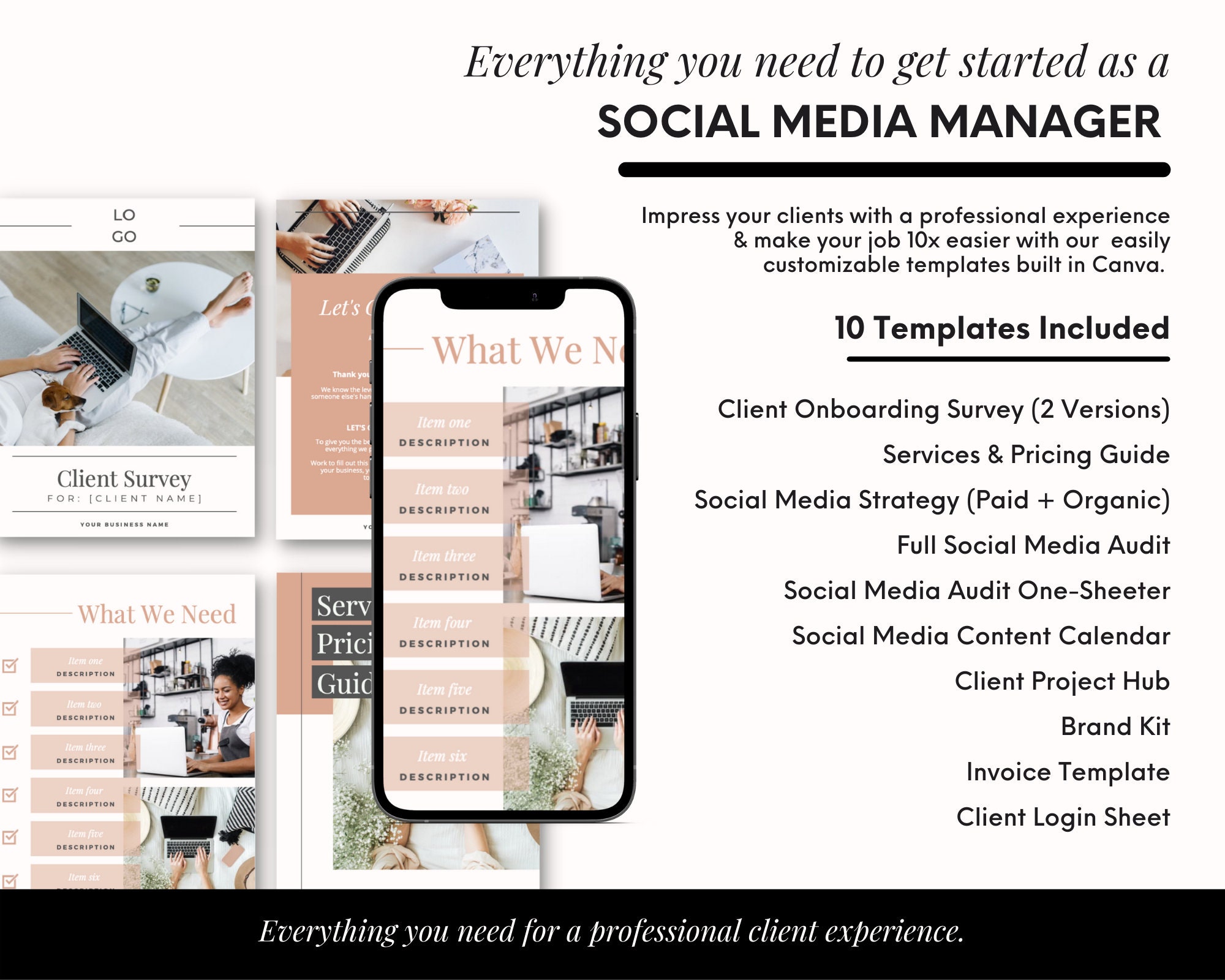 Social Media Manager Starter Kit Social Media Manager Bundle - Etsy Canada
