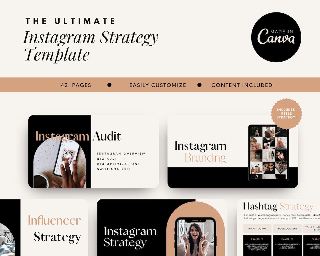 Instagram Strategy Template | Social Media Strategy | Canva Template ...