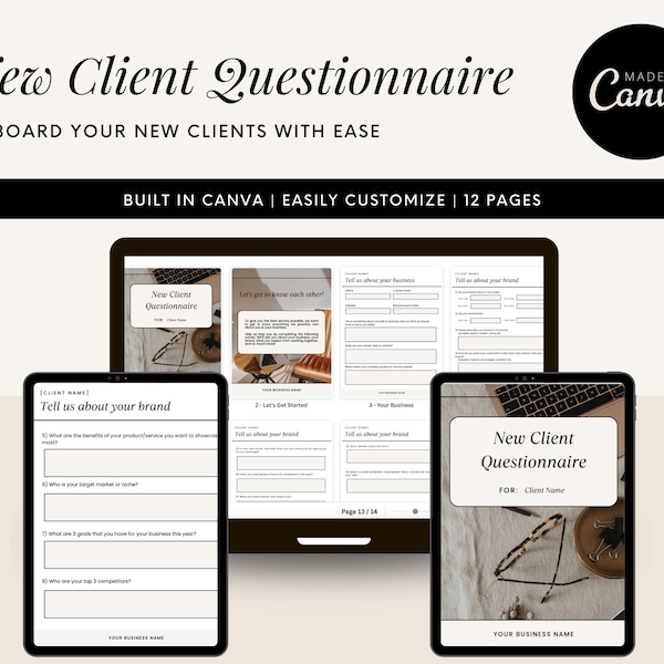 Social Media Client Questionnaire Template - Etsy
