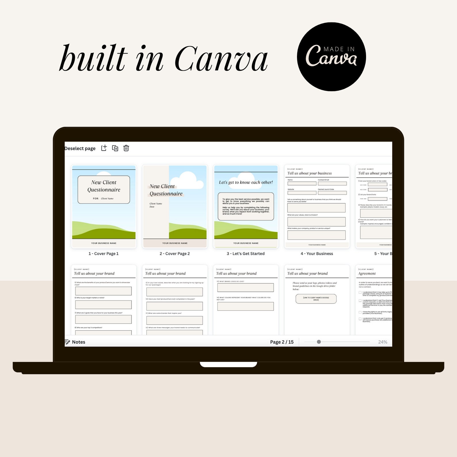 New Client Questionnaire | Client Onboarding | Survey Template ...