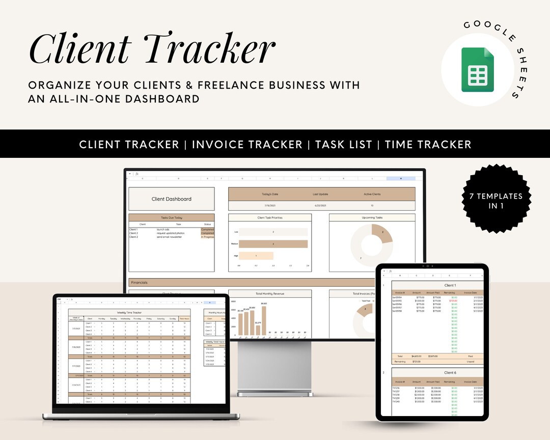 Client Dashboard, Client Tracker, Google Sheets, Dashboard Planner ...