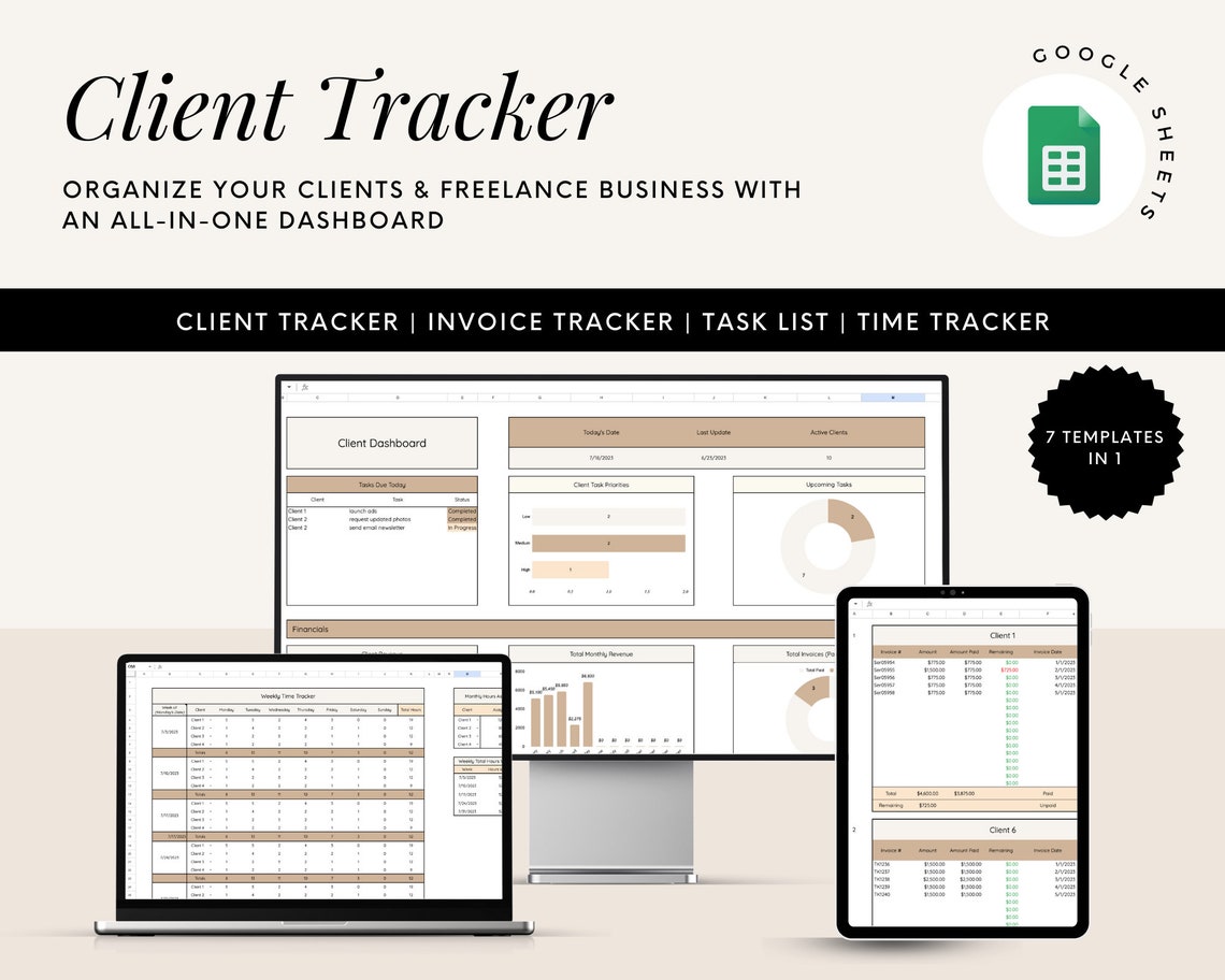 Client Dashboard, Client Tracker, Google Sheets, Dashboard Planner ...