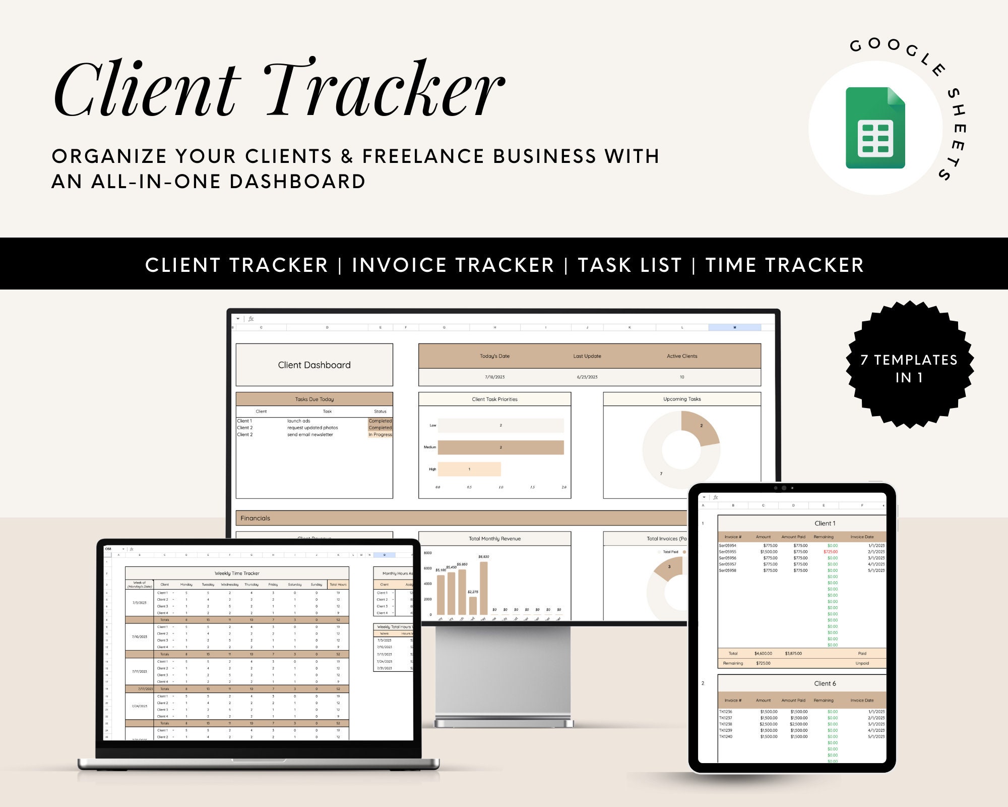 Client Dashboard, Client Tracker, Google Sheets, Dashboard Planner ...