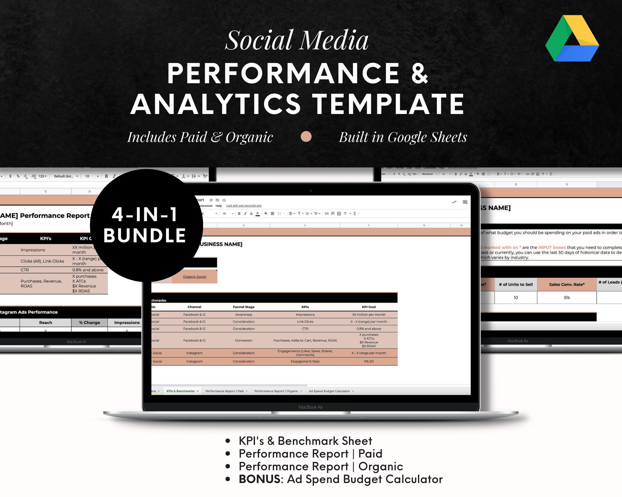 Social Media Analytics Report Template Organic Social Media | Etsy