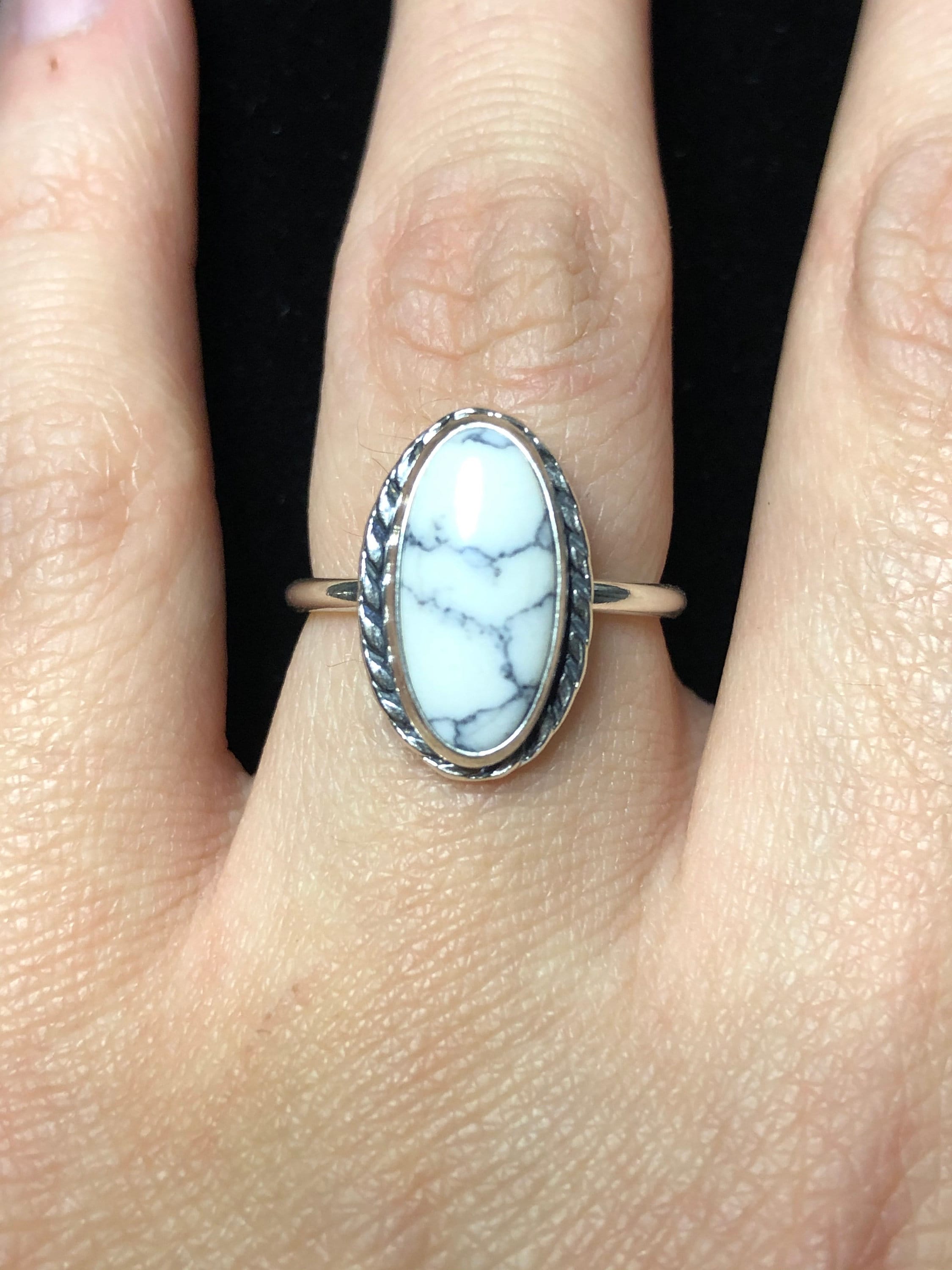 White Turquoise Ring/ White Buffalo/ Handmade/ White Buffalo - Etsy