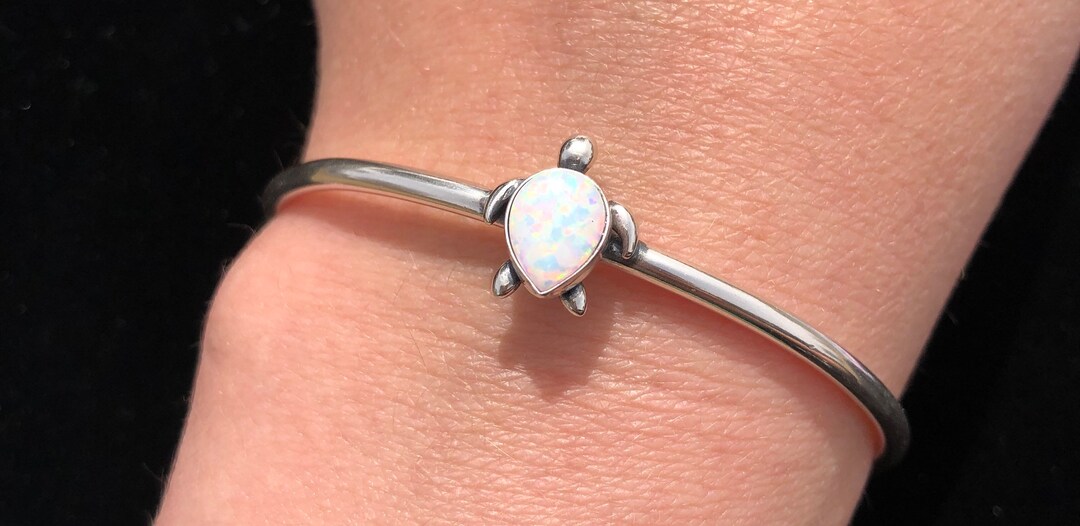 White opal Sea Turtle /sea turtle /handmade jewelry /.925 Sterling ...