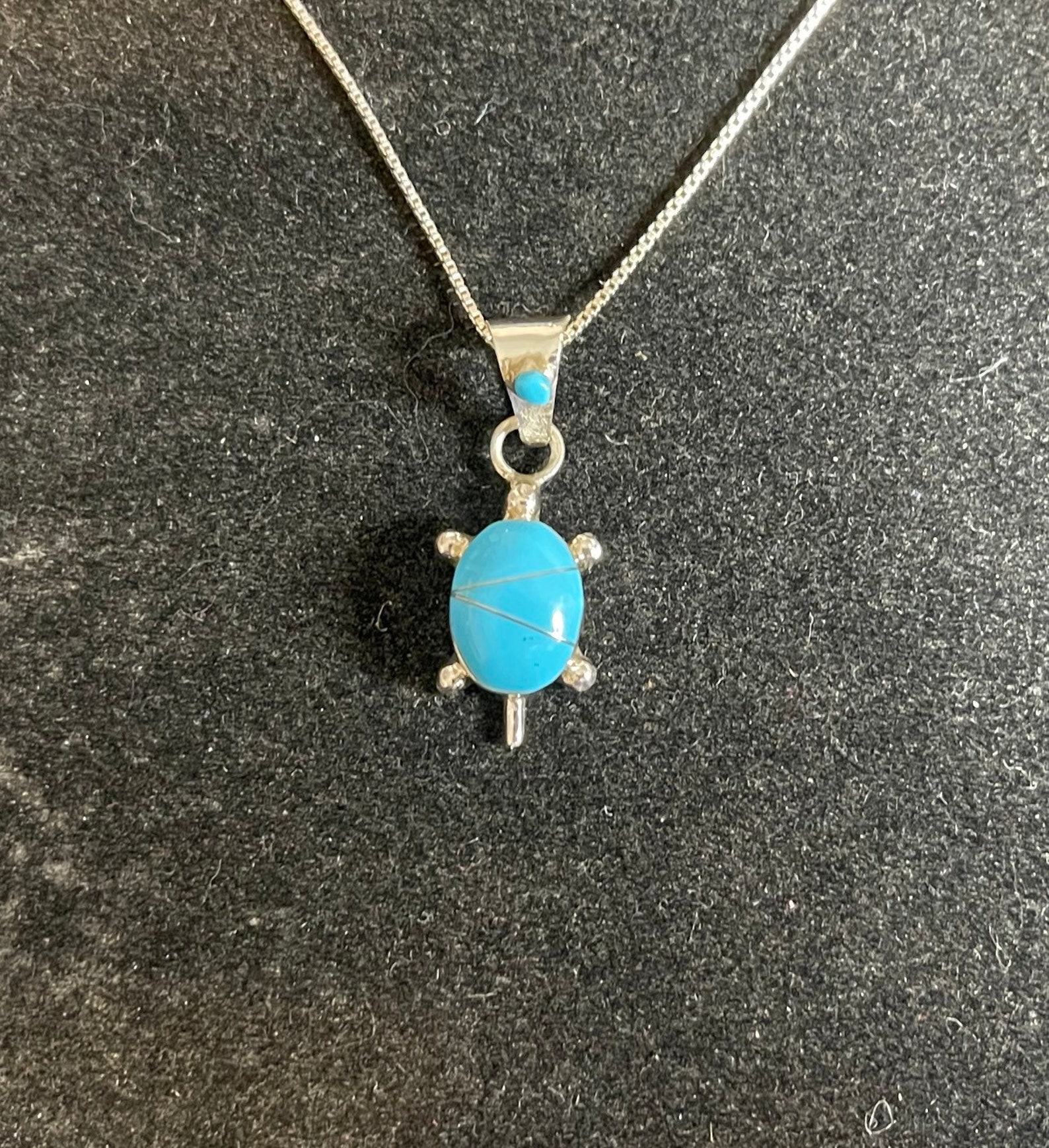 Turquoise Turtle Inlay Pendant Necklace/ Reptile Jewelry/ - Etsy