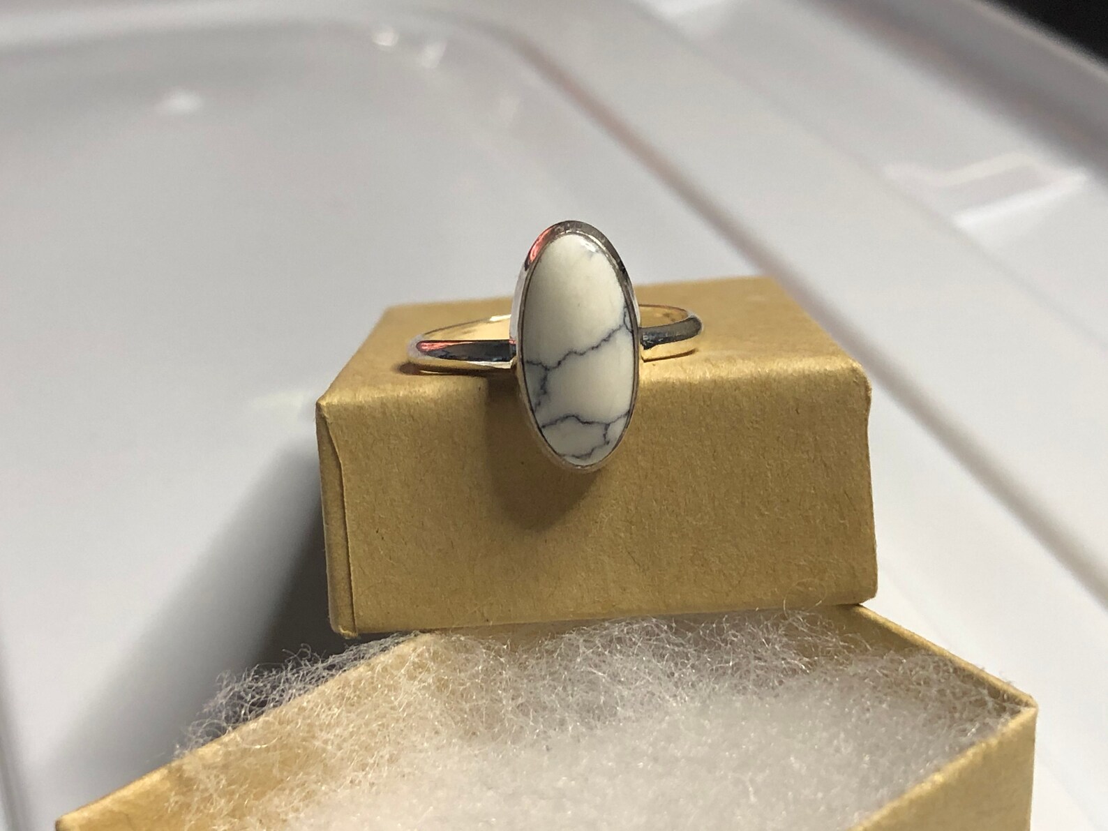 White Turquoise Ring/ White Buffalo Ring/ Handmade Jewelry/ - Etsy