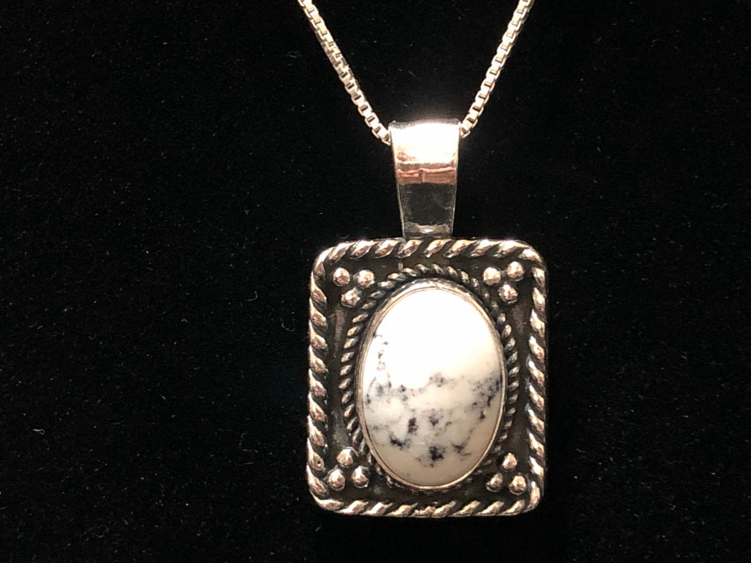 White Howlite Pendant / Stunning White Pendant /white Buffalo Pendant ...