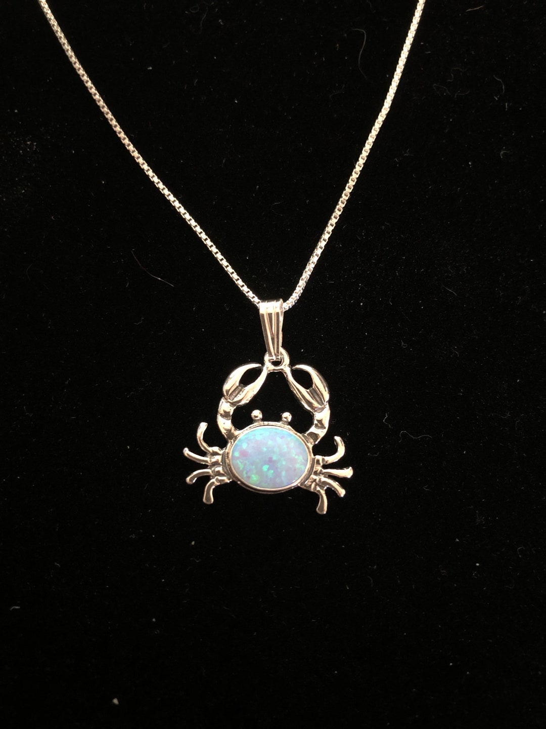 Crab Pendant /opal Crab Jewelry /handmade Jewelry /sterling Silver ...