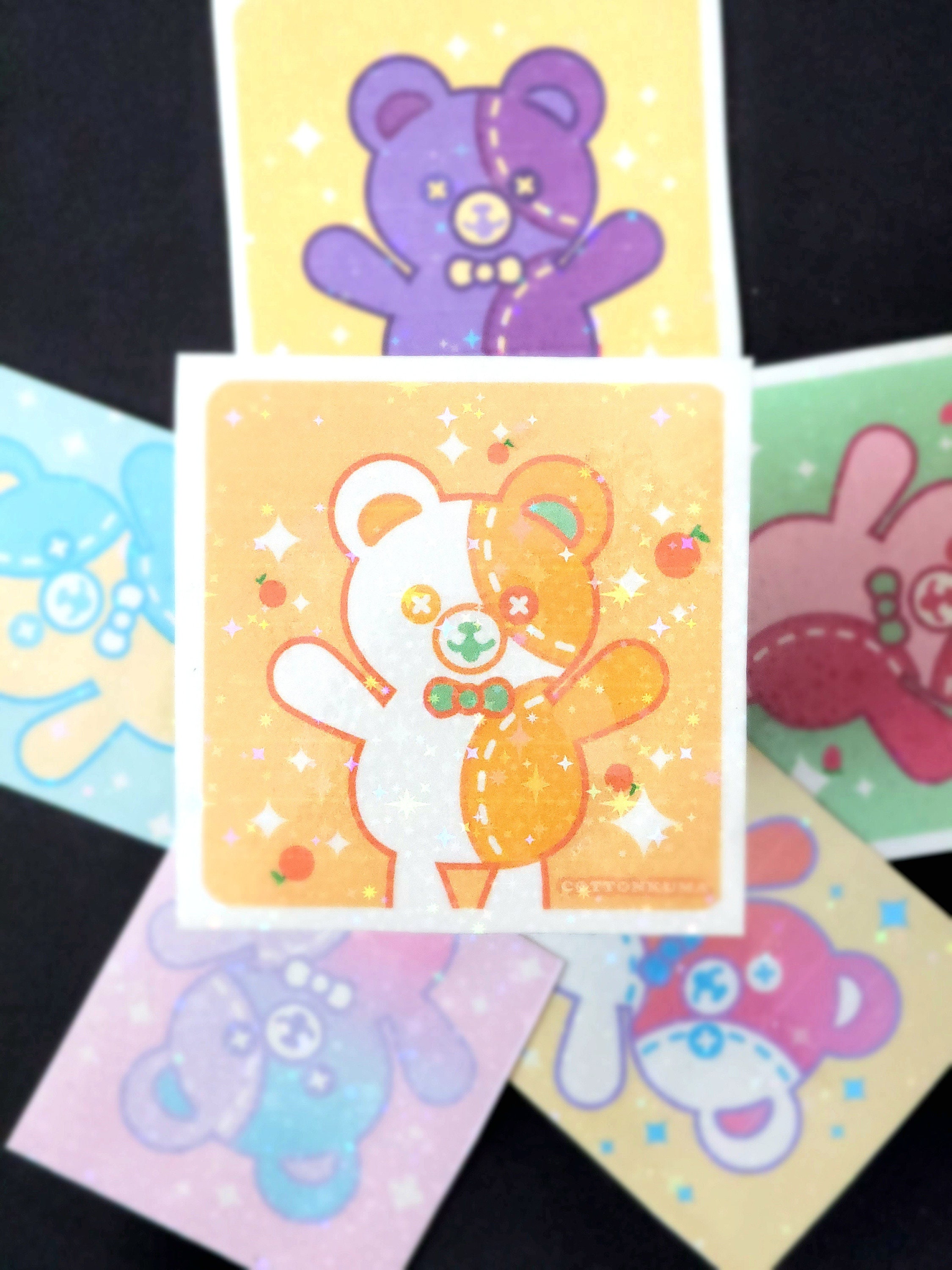 Cute / Kawaii Cottonkuma Holographic Weatherproof Stickers - Etsy