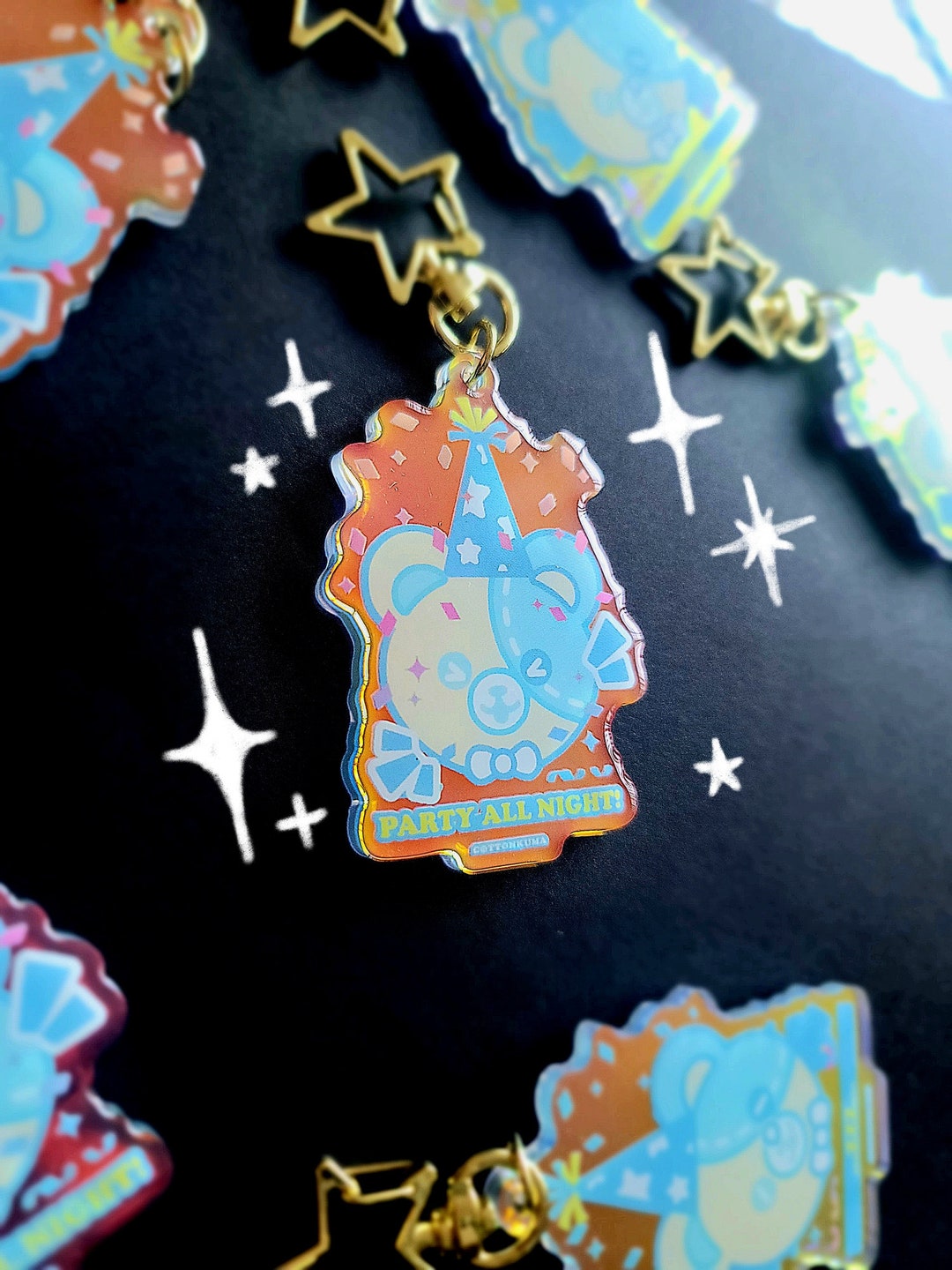 Double-sided Party All Night! / Zzz... Cottonkuma Rainbow Acrylic ...