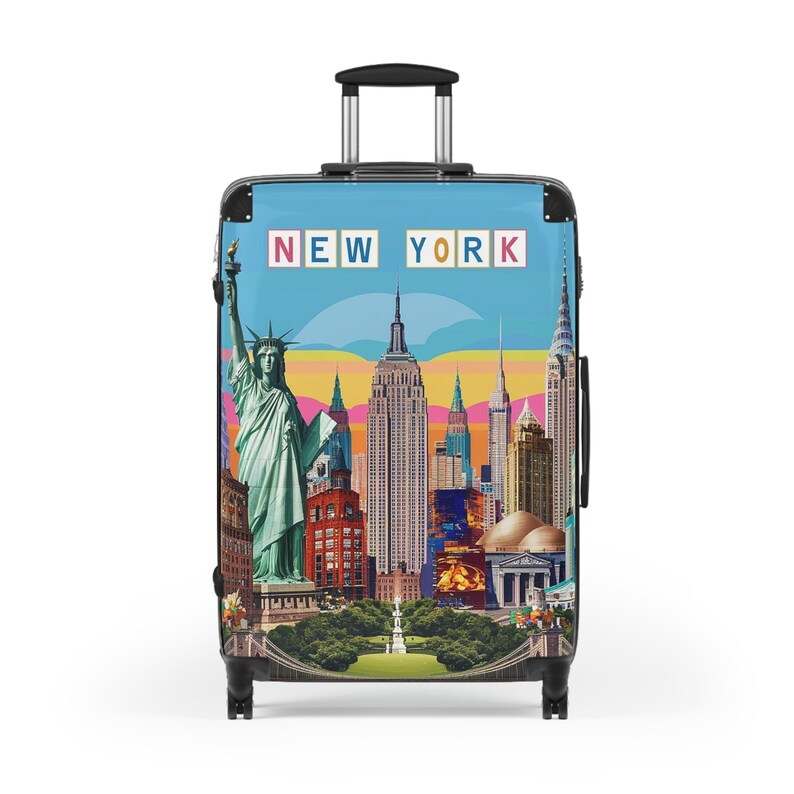 New York City Landmarks Collage Suitcase, 3 Sizes - Etsy
