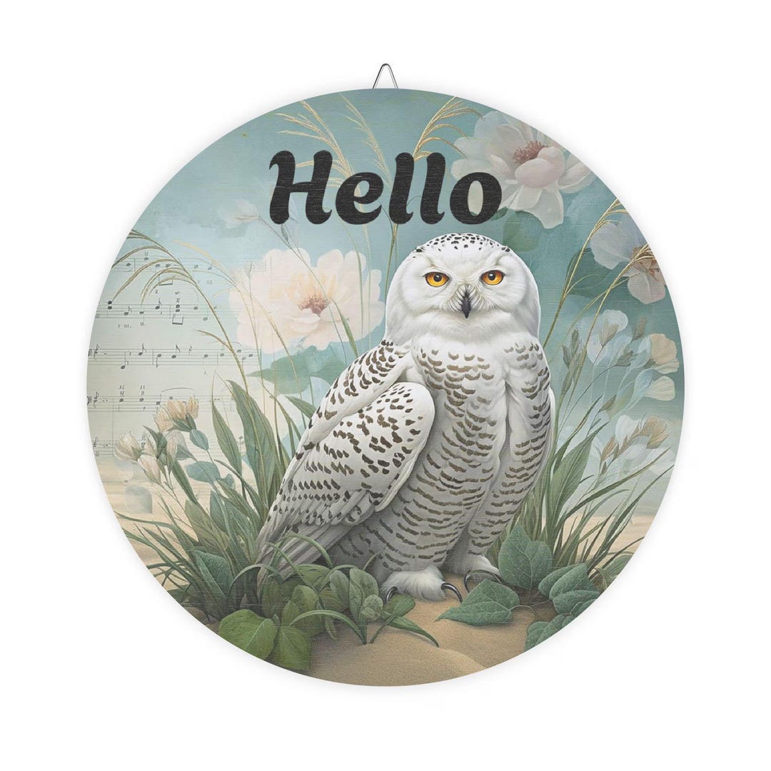 Snowy Owl Hello Wood Signs - Etsy