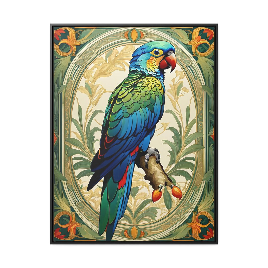 Art Deco Parrot 2 Gallery Canvas Wraps, Vertical Frame - Etsy
