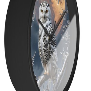 Moonlit Snowy Owl Wall Clock, 3 Colors, Choice of Hand Colors - Etsy