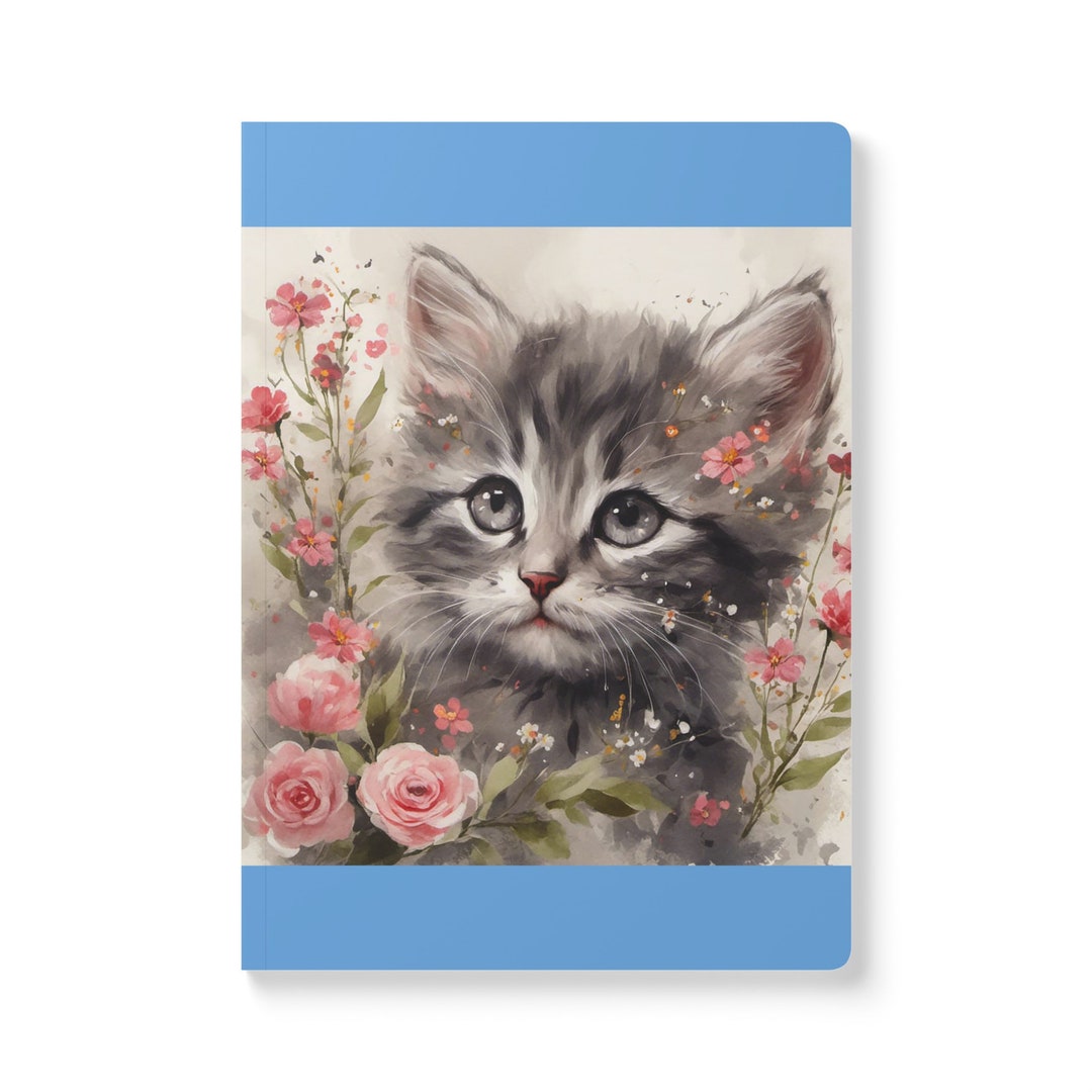 Cute Kittens 1 Blue Softcover Journal with Inside Prints - Etsy