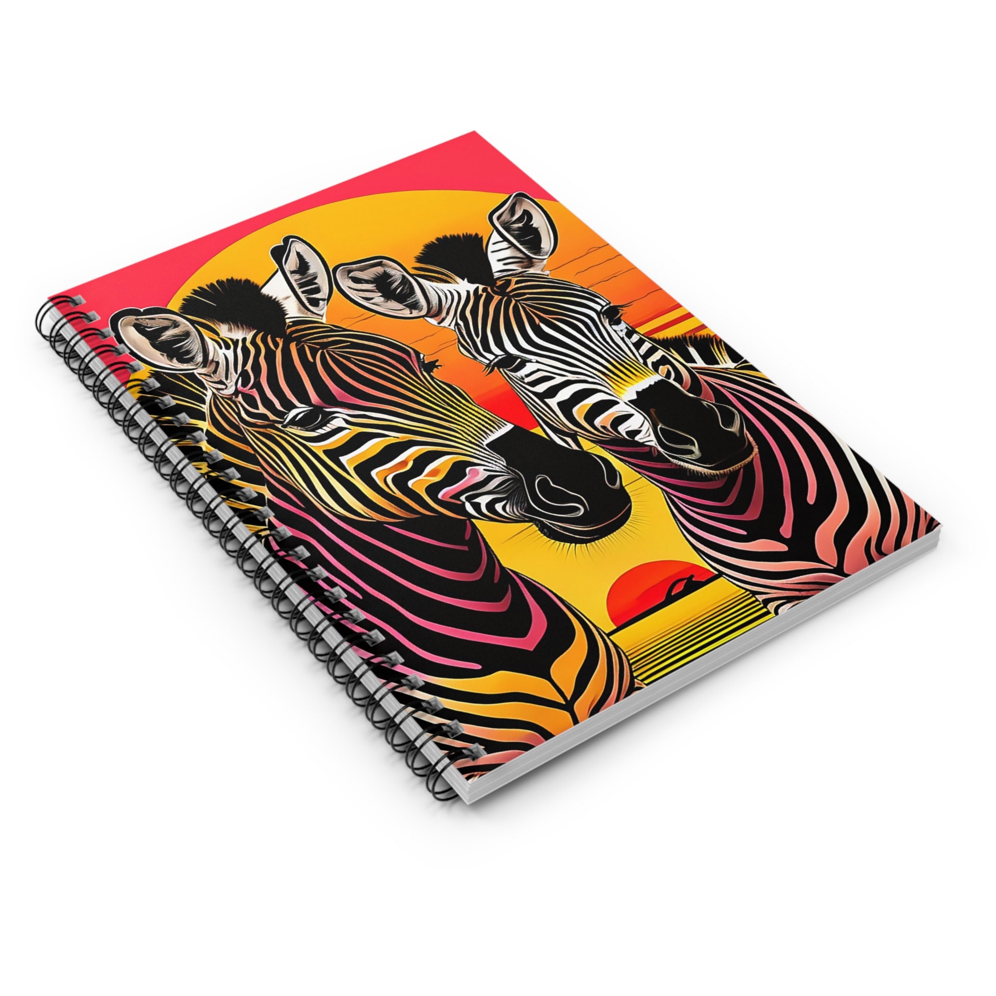 Zebras Sunset Spiral Notebook Journal Ruled Line - Etsy