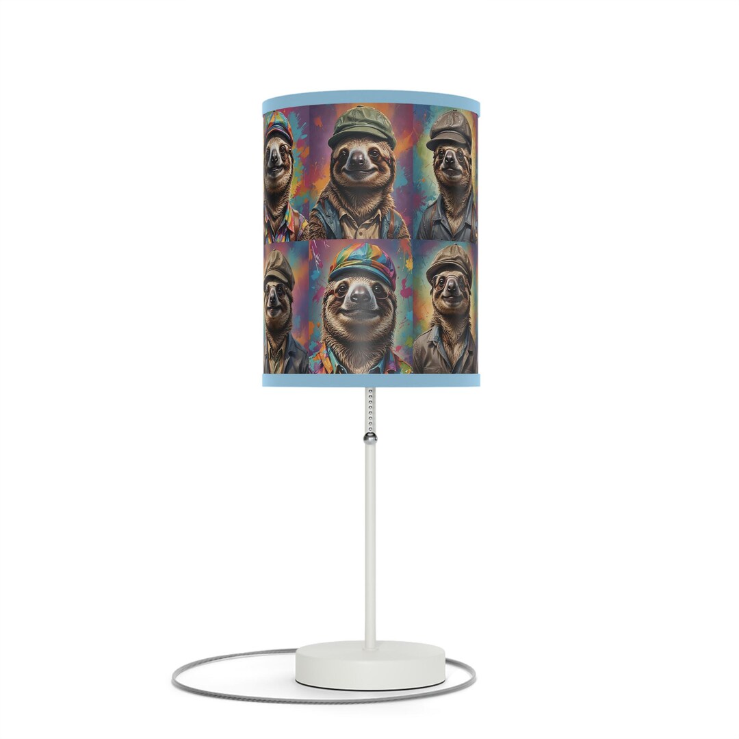 Sloth Yearbook Portraits Lamp on a Stand, USCA Plug - Etsy