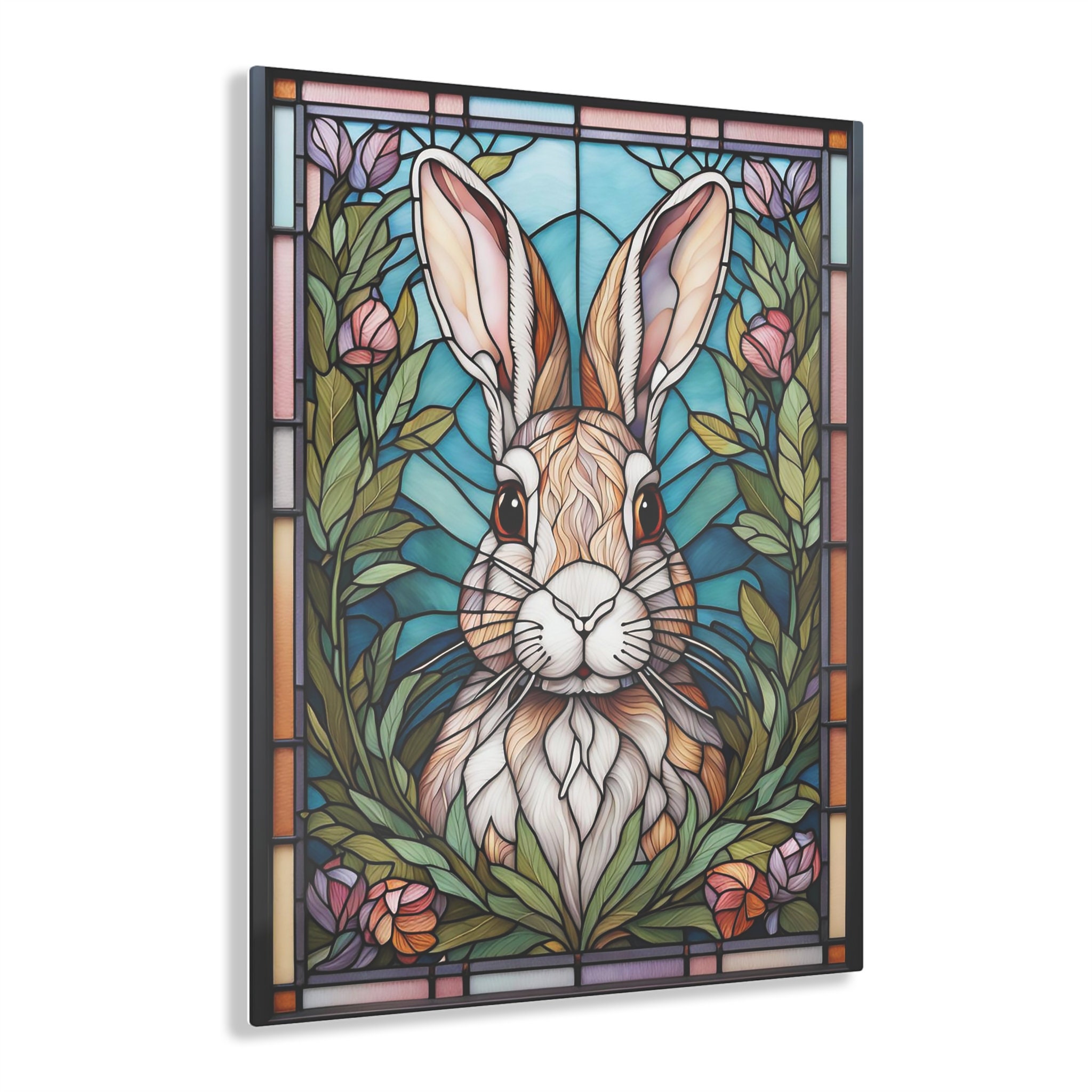 Rabbit Stained Glass Acrylic Prints - Etsy UK