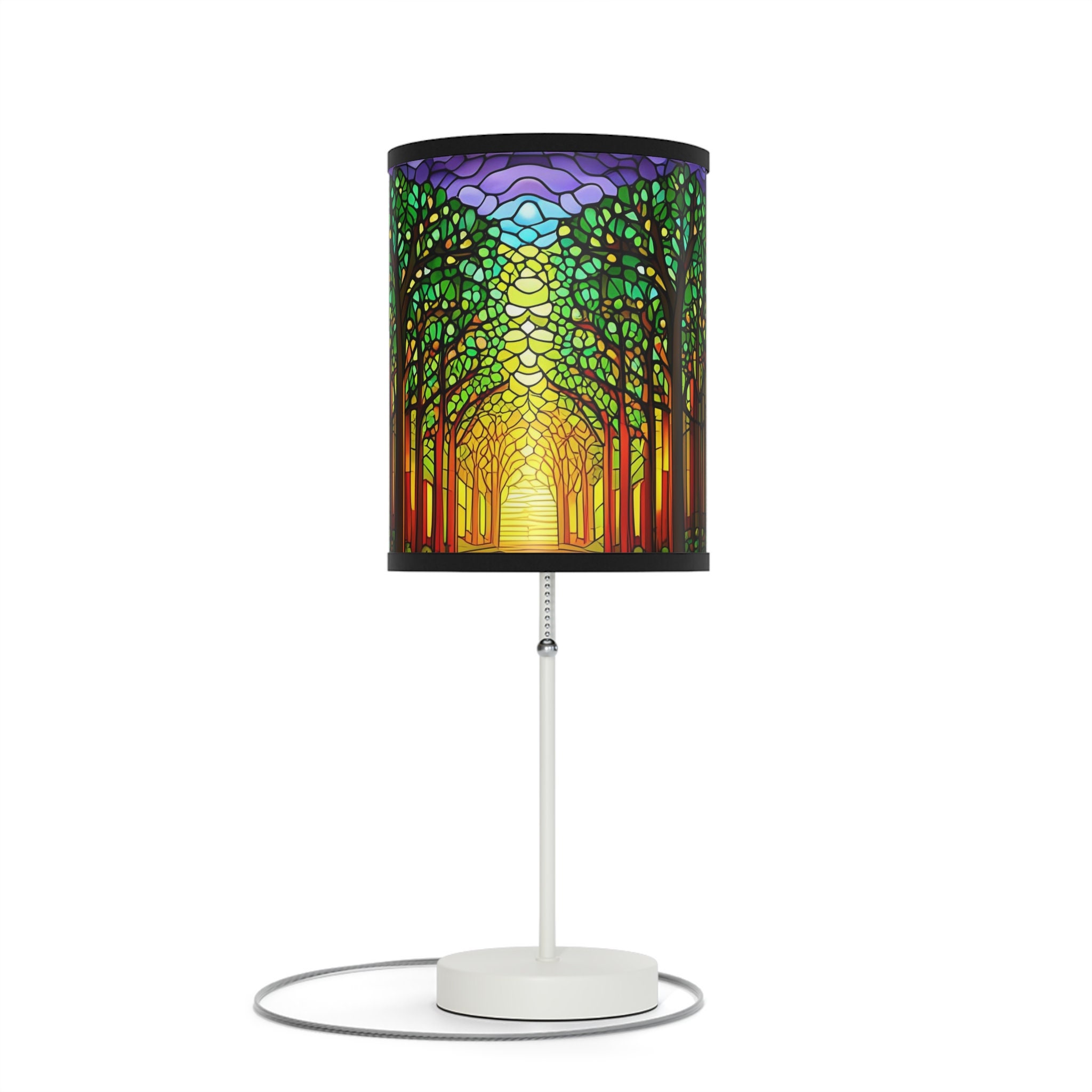 Path in Trees Table Lamp, Lamp on a Stand, USCA Plug - Etsy