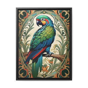 Art Deco Parrot Gallery Canvas Wraps, Vertical Frame - Etsy
