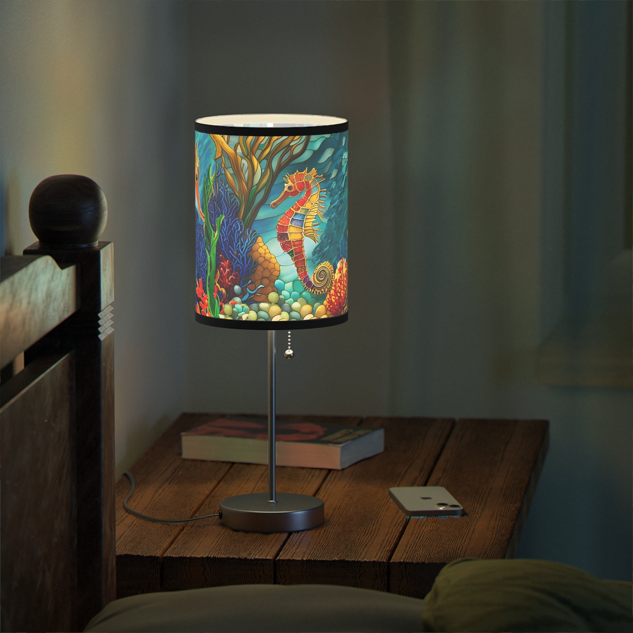 Seahorse Sea Life Desk Lamp, Accent Lamp, Bedside Lamp, Lamp on a Stand ...