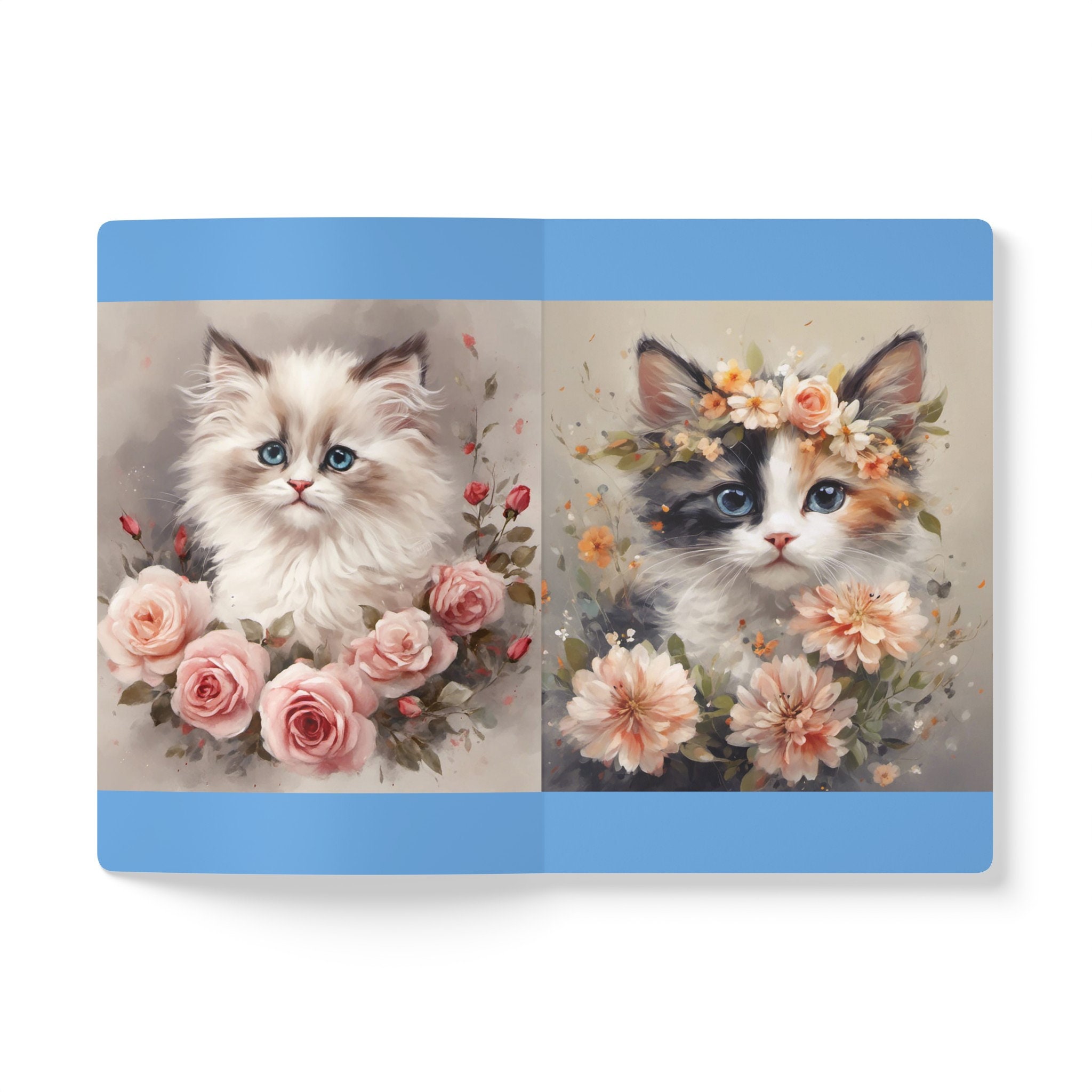Cute Kittens 1 Blue Softcover Journal with Inside Prints - Etsy