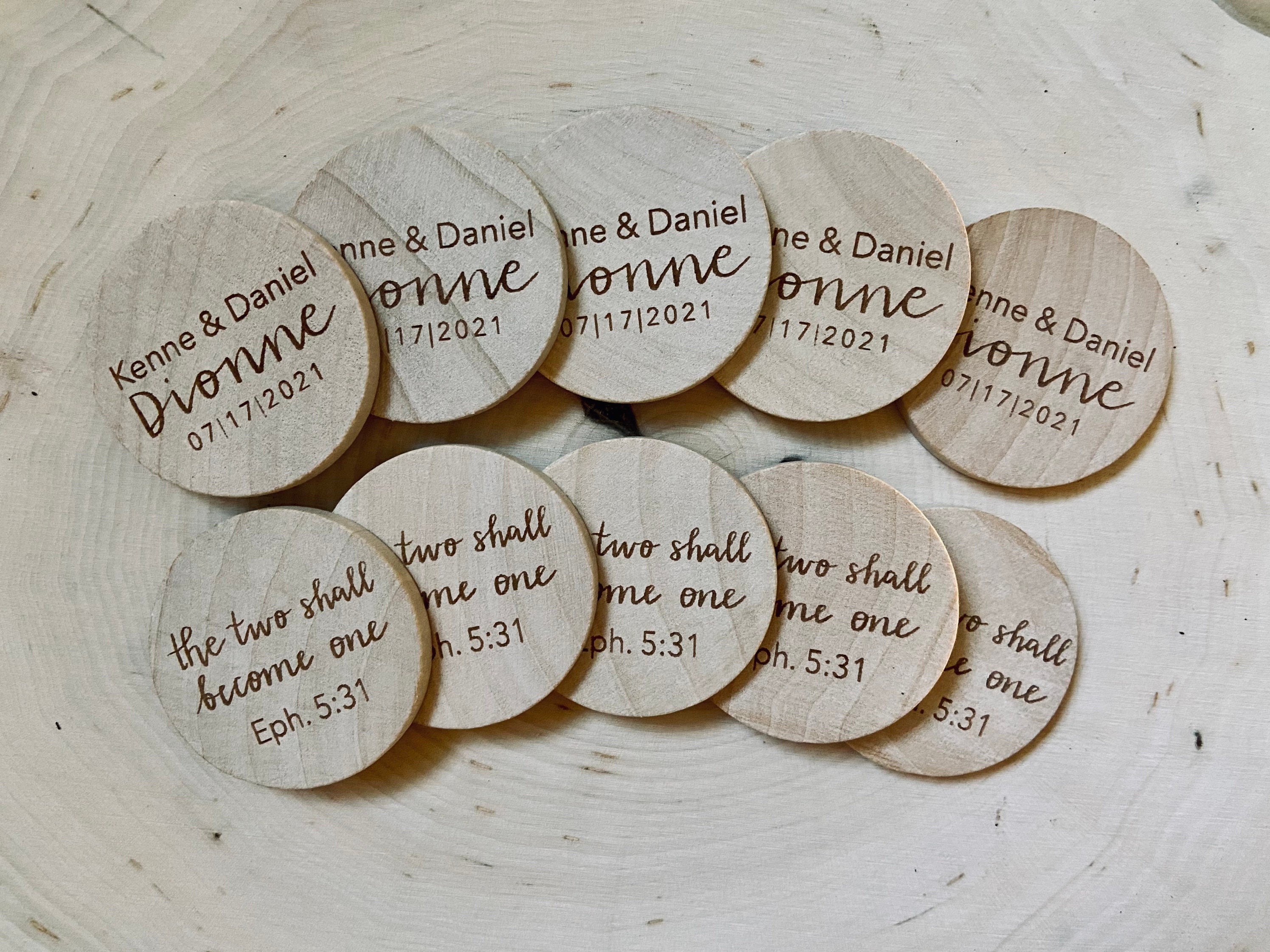 Personalized Wood Coin Tokens Custom Engraved Wood Round - Etsy